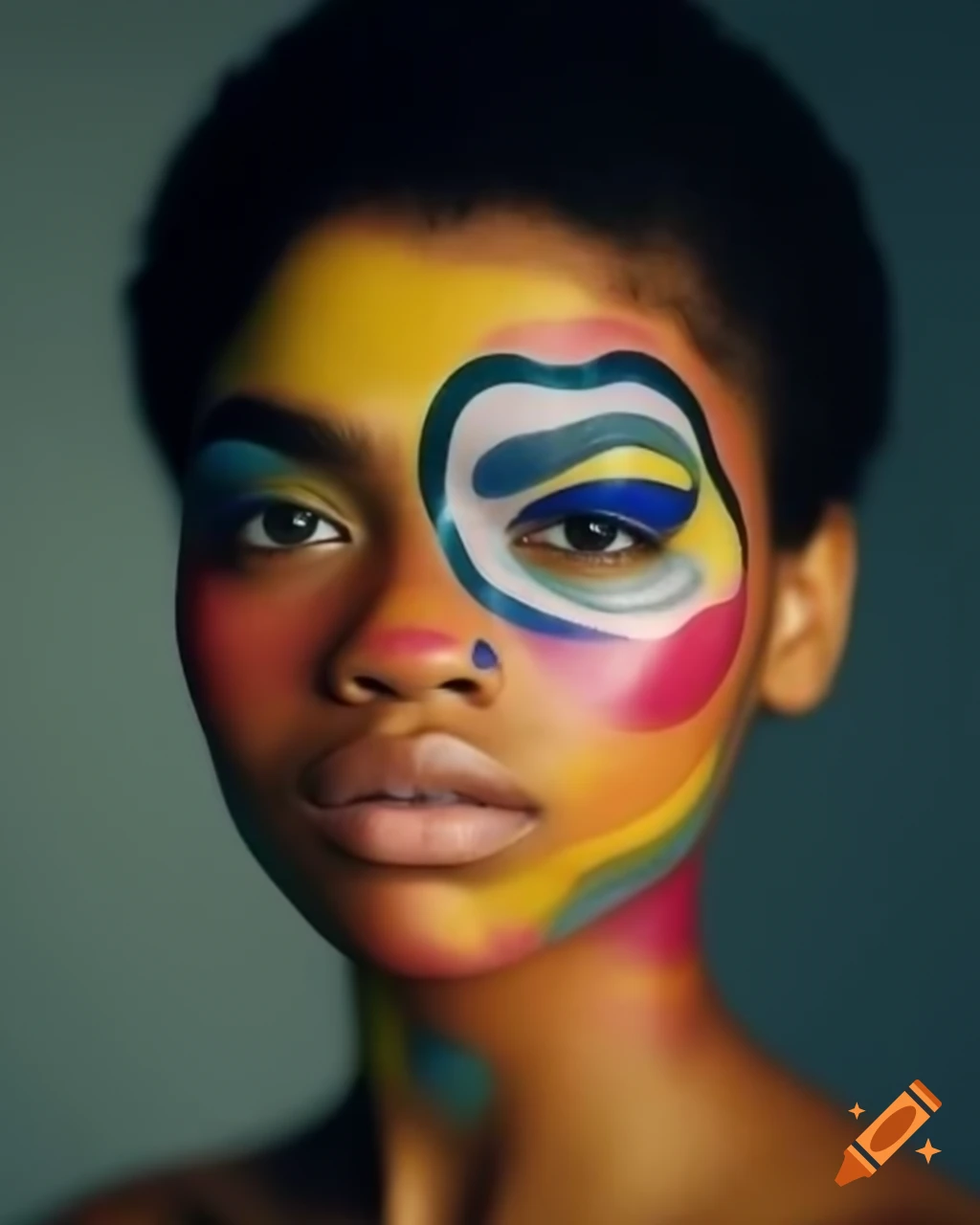 Blended portraits merging multiple faces into one image on Craiyon