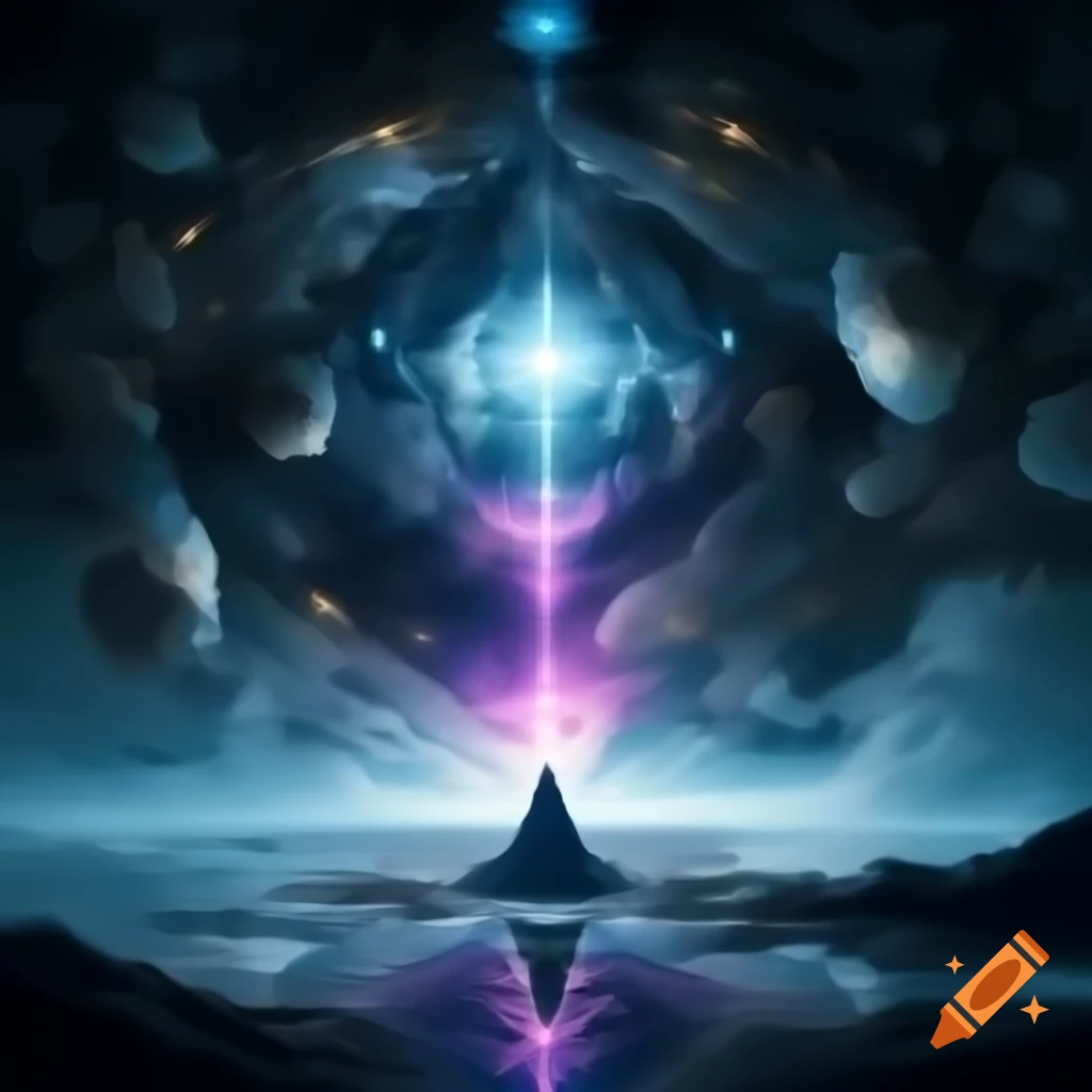 Surreal representation of out-of-body experience with luminous spirit ...