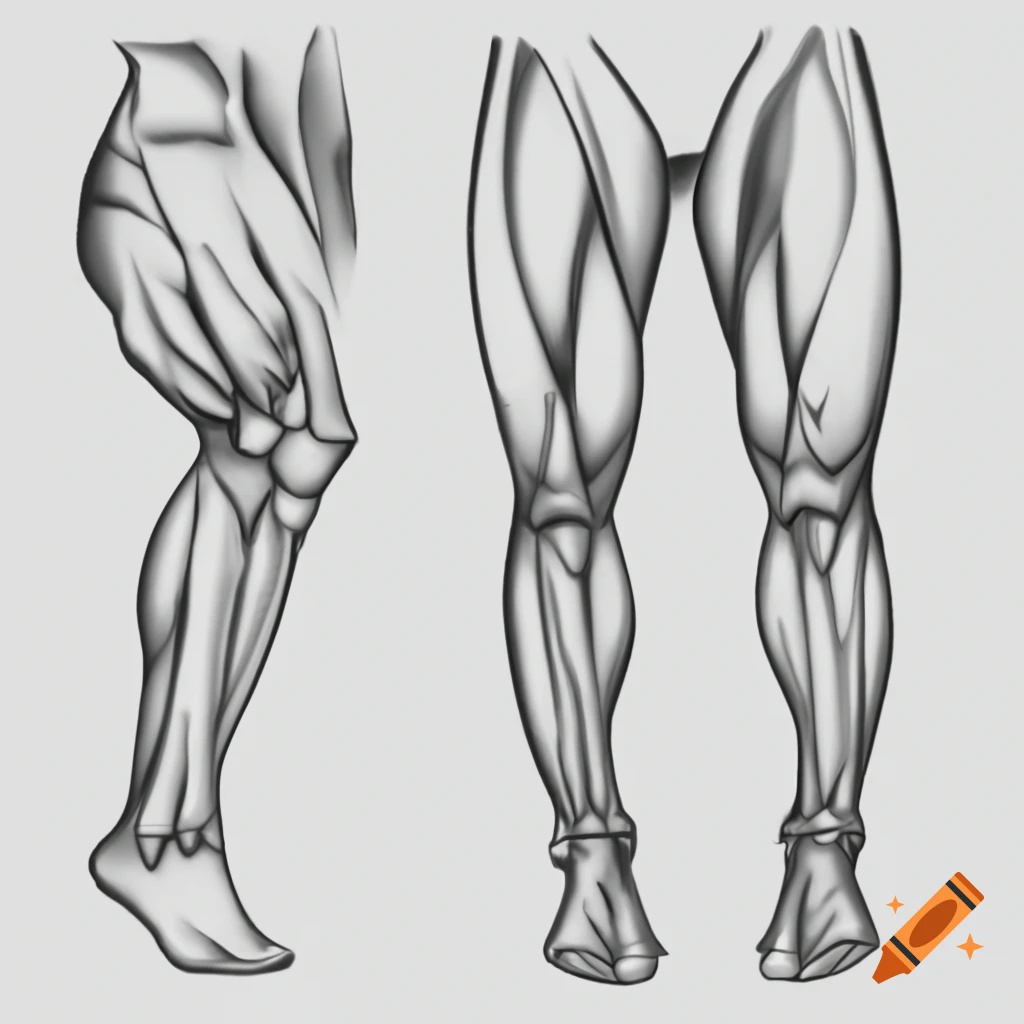 Detailed anatomical diagram of human leg muscles focusing on quadriceps ...