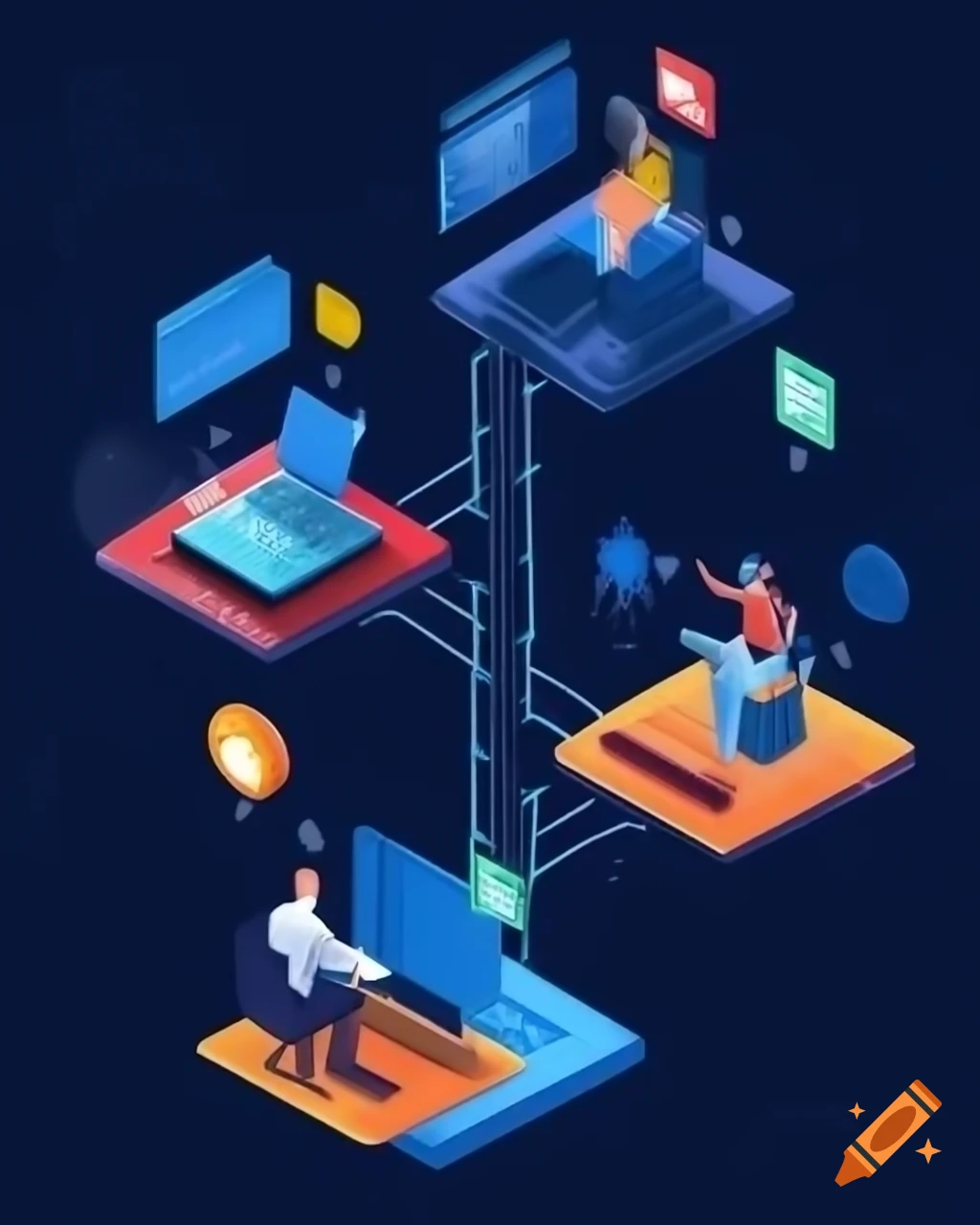 Concept of characters generated from machine learning and data ...