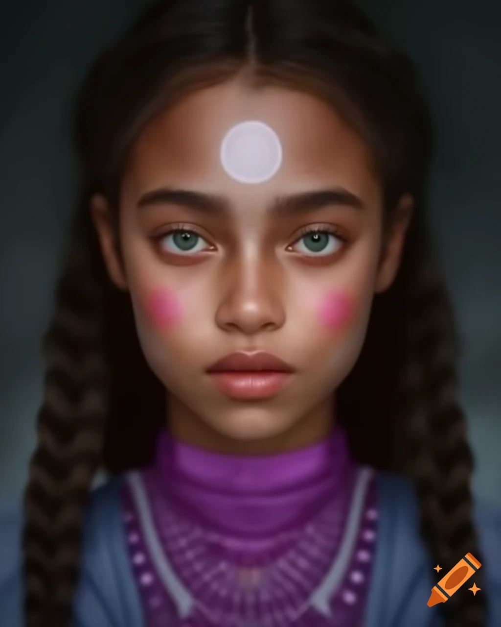 Blended portraits merging multiple faces into one image on Craiyon