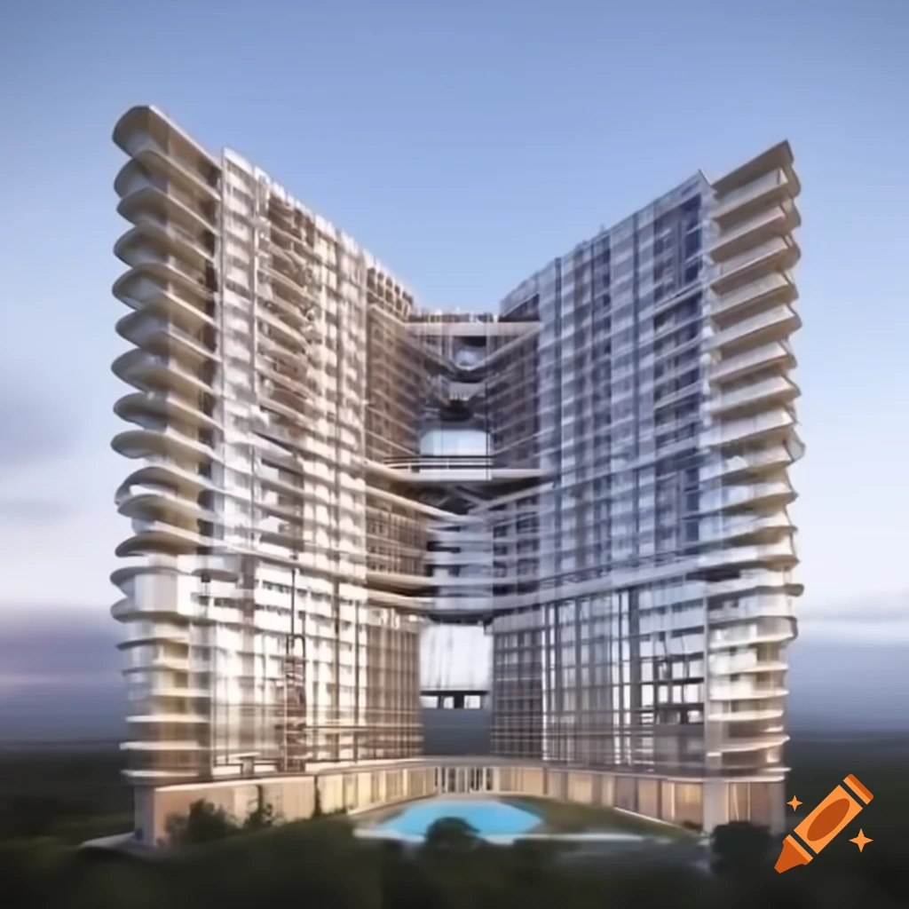 Proposed 312 Apartments development with U-shaped building and interior ...