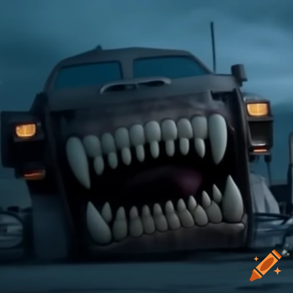 Aggressively styled vehicle with oversized grill, menacing design on ...