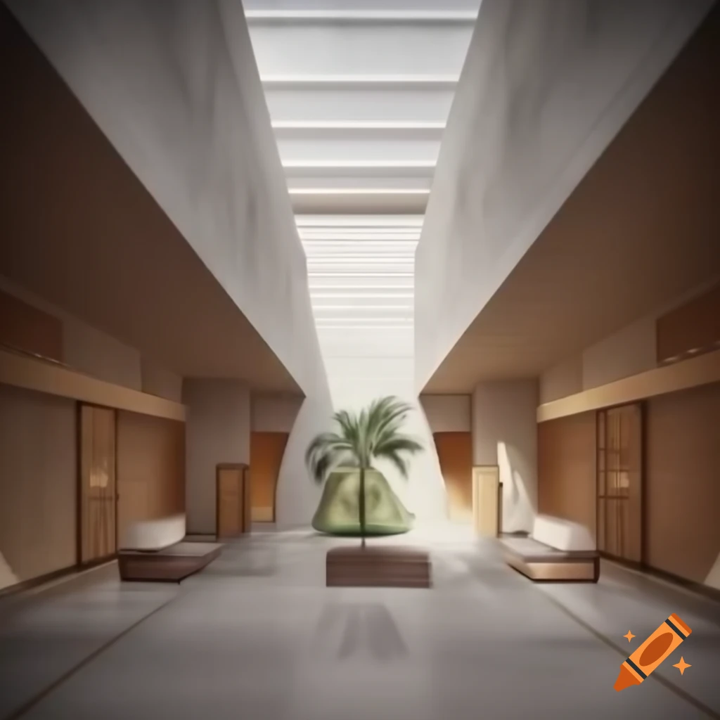 Contemporary museum hall inspired by gabonese central courtyard ...