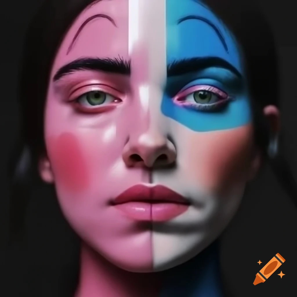 Abstract representation of woman's face and shoulders in transgender ...