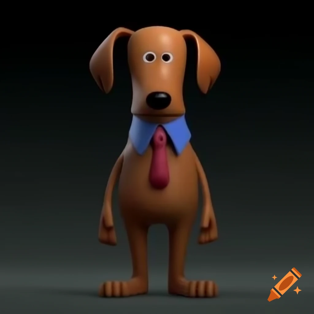 3D dog standing upright on hind legs on Craiyon