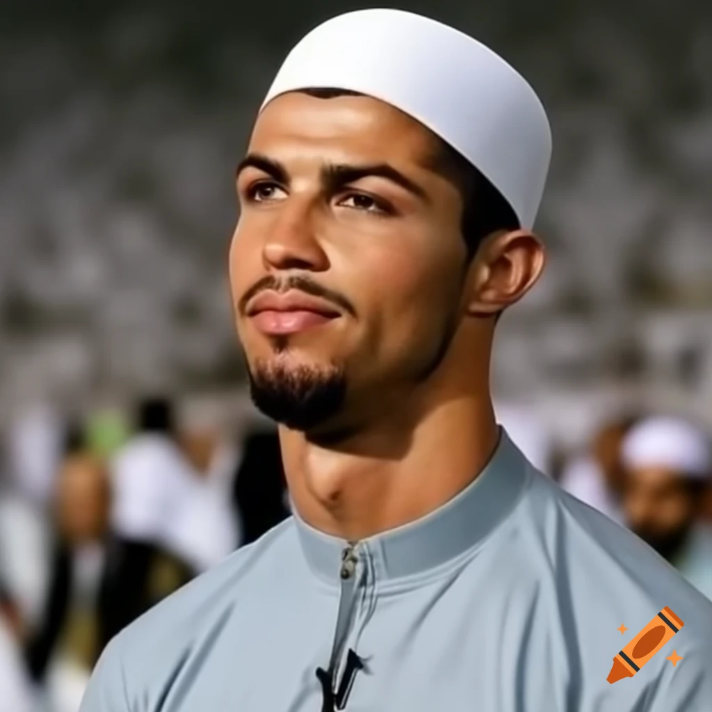 Cristiano ronaldo in mecca portraying a muslim perspective on Craiyon