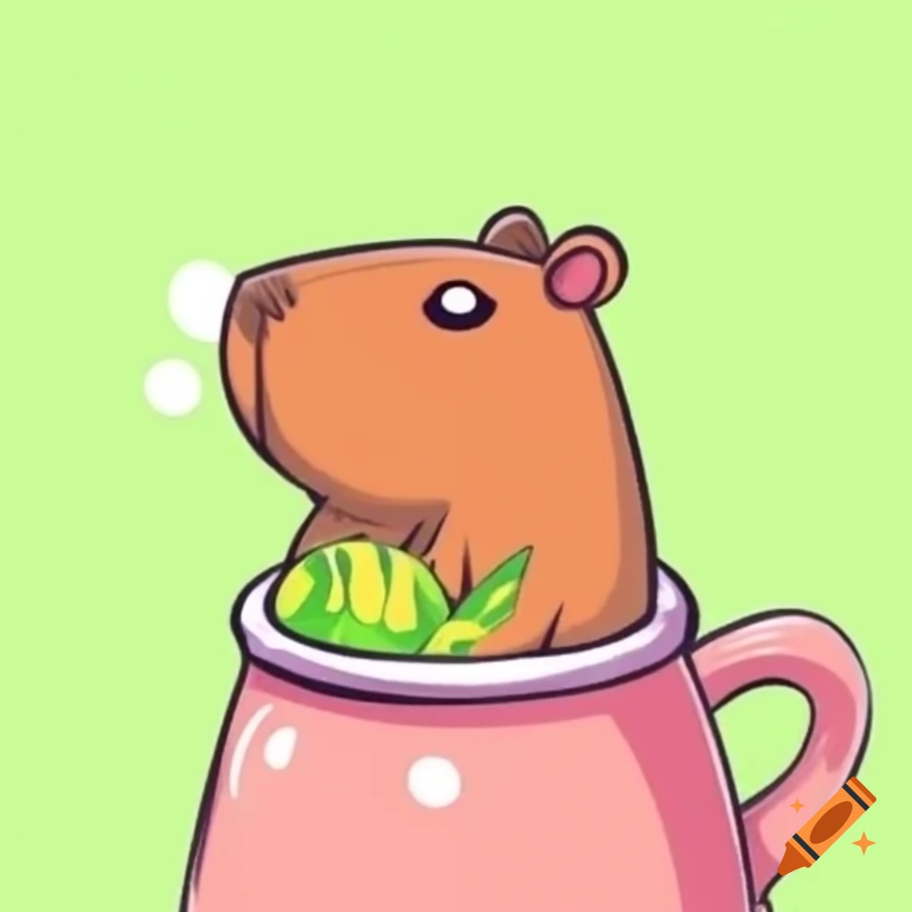 Capybara playing video games on PC wearing a kitty hat on Craiyon