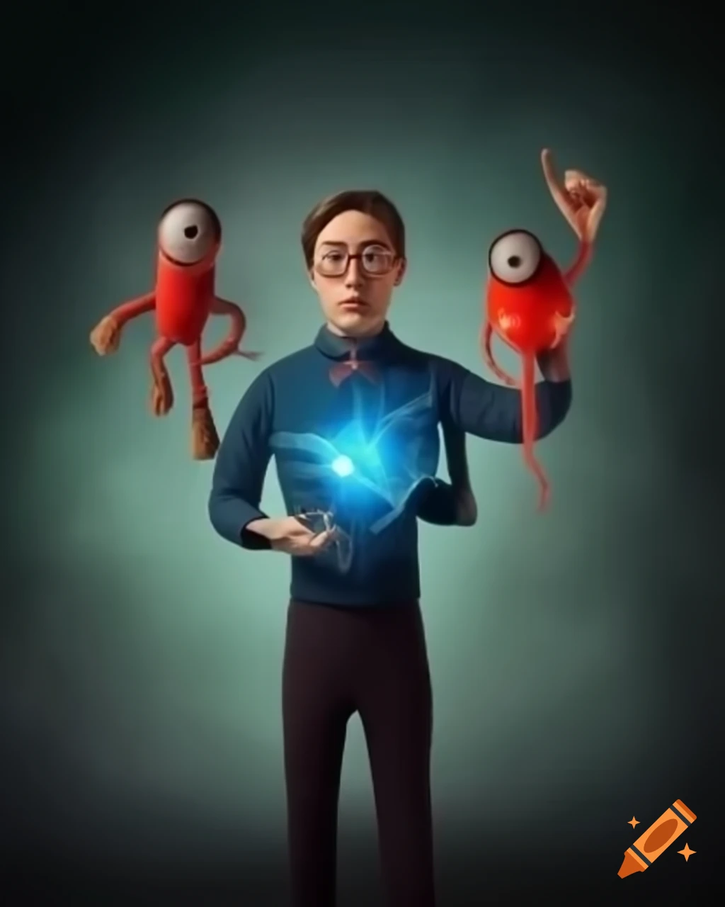 Characters made of electricity representing programming concepts on Craiyon