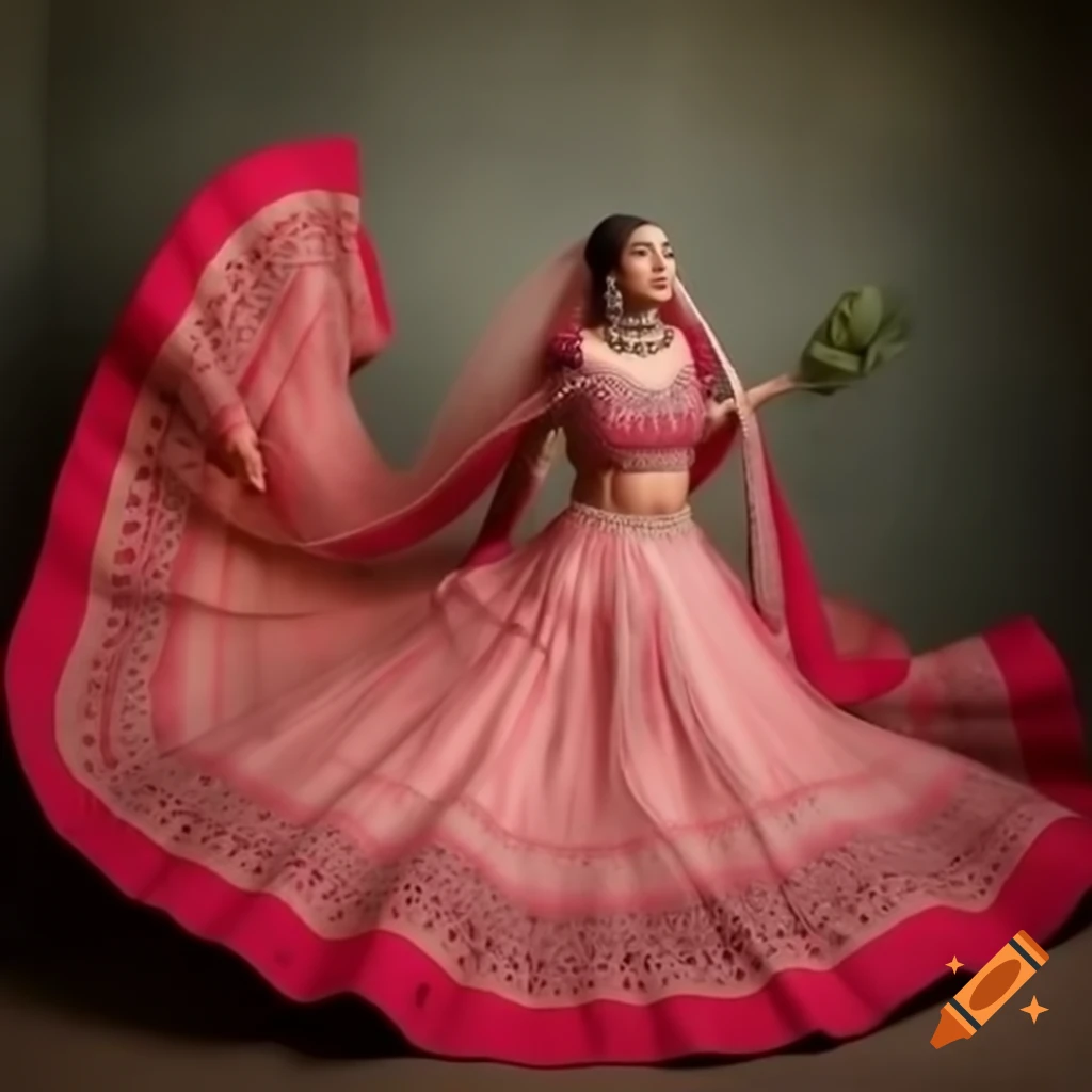 Kumauni bride in aipan art style lehenga with traditional pichora on ...