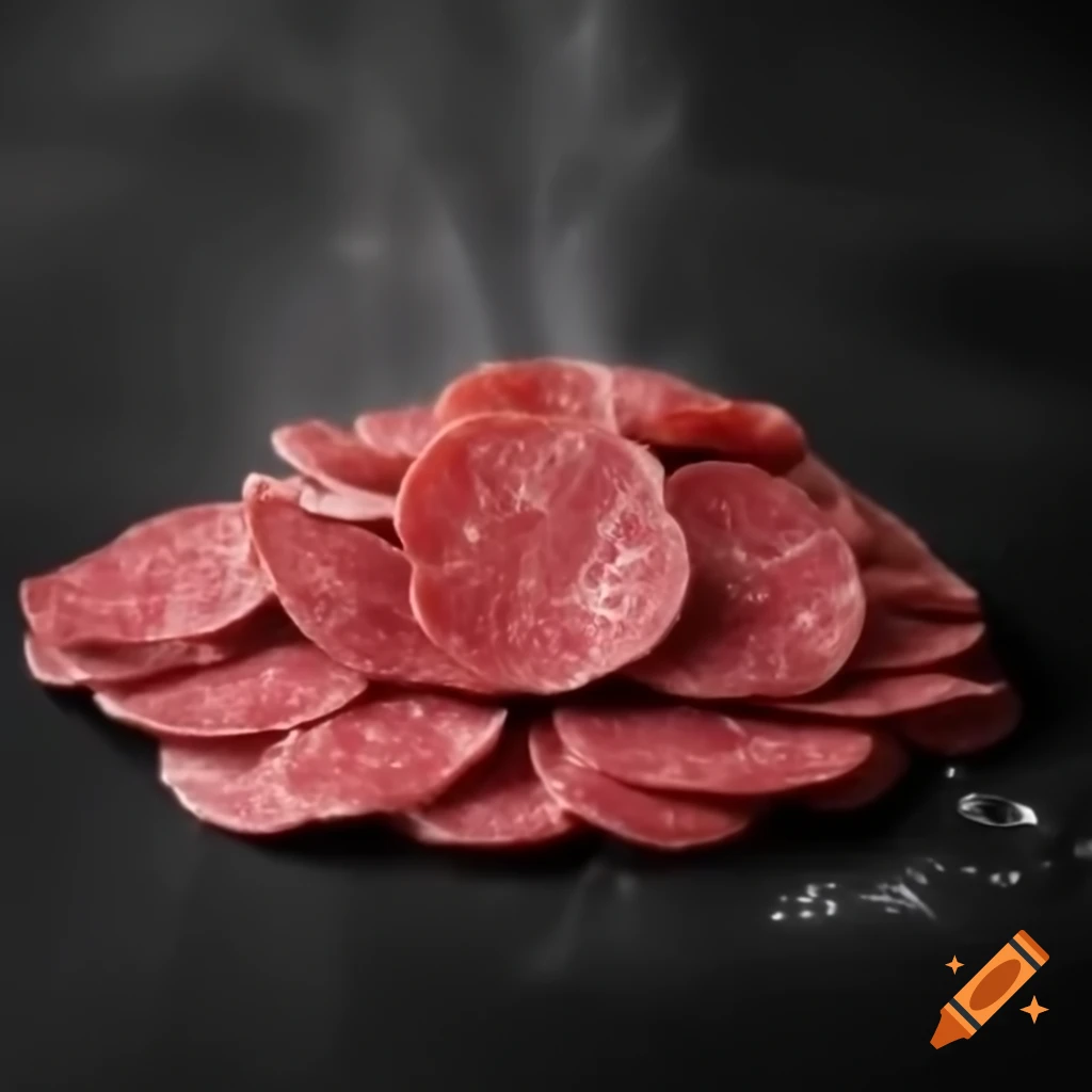 Small pile of salami pizza topping on Craiyon