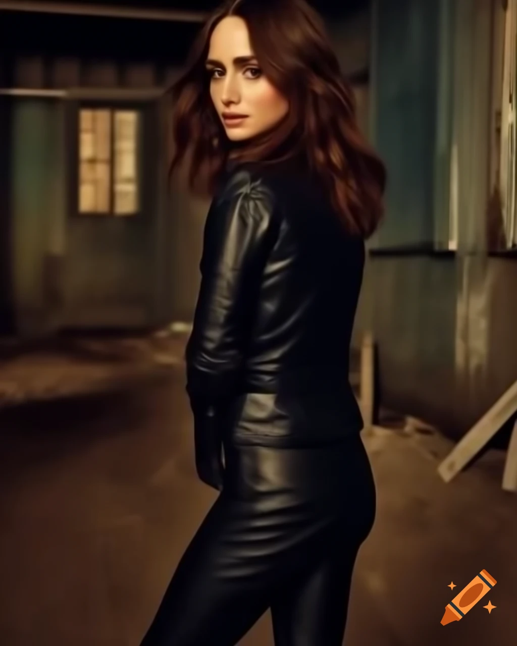 Female adventurer in Indiana Jones style attire, relaxed pose in ultra ...