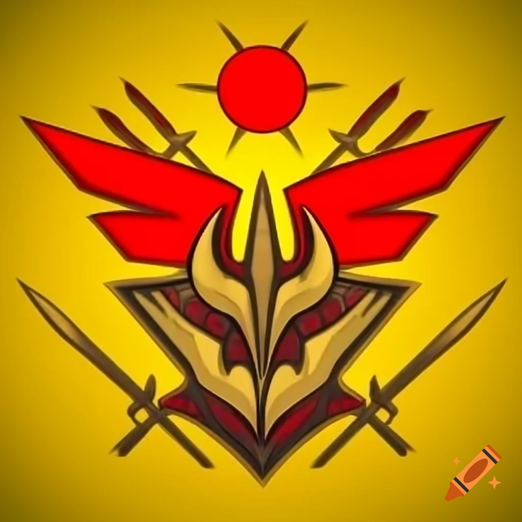 Guild emblem for Albion Online featuring a bright red sun on yellow ...