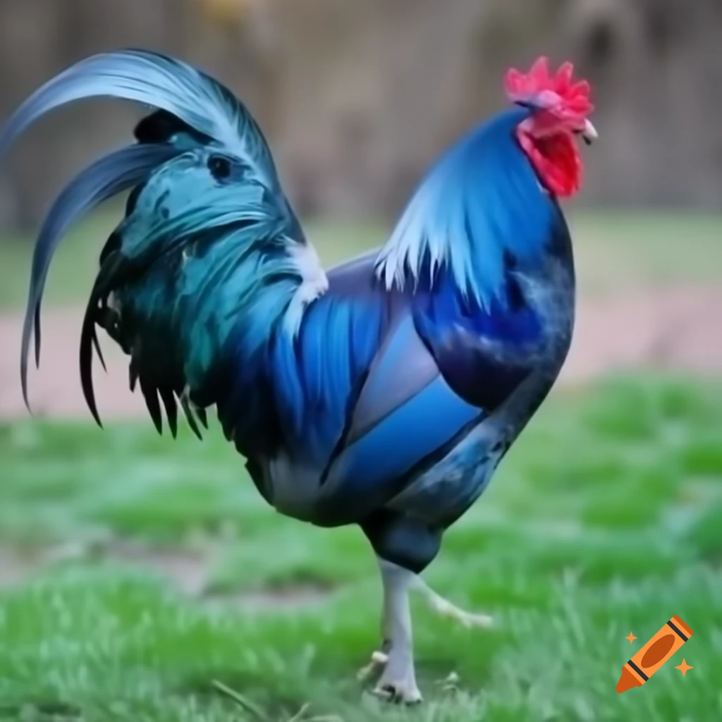 Blue rooster on Craiyon