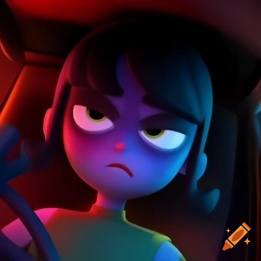 Animated character representing apathy in bright colors, inspired by ...