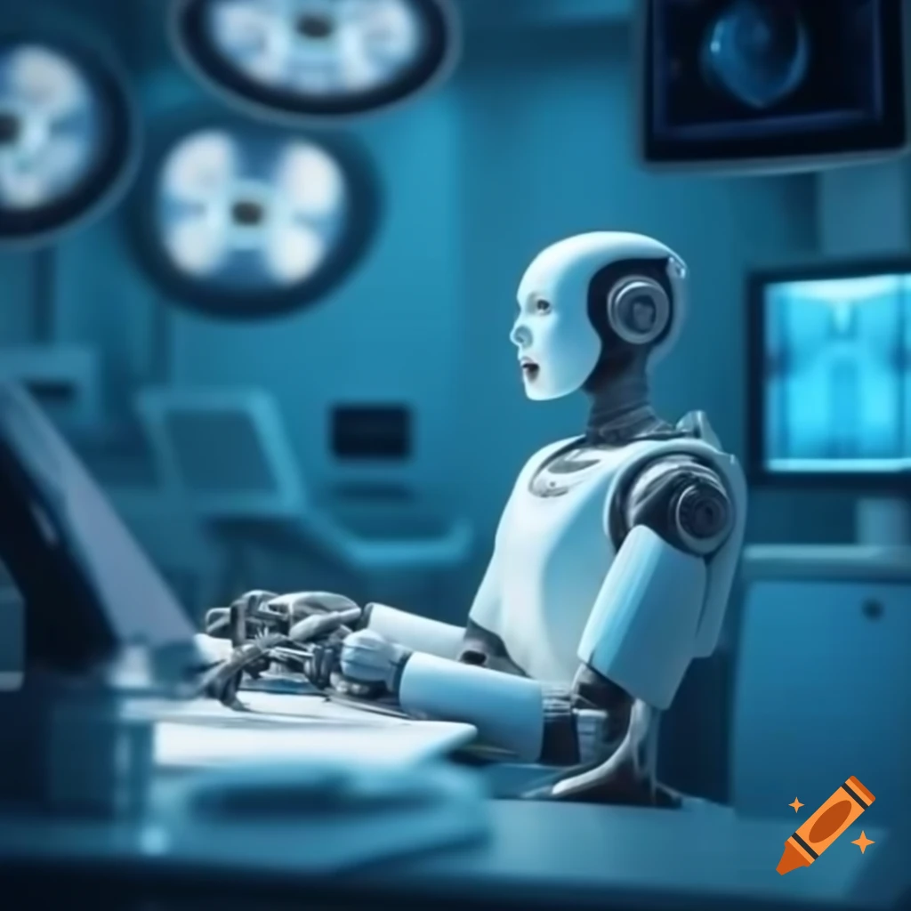 Medium-sized robot doctor capable of medical check-ups and procedures ...