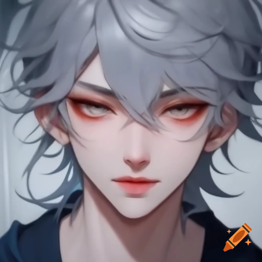 Wavy unkempt silver hair covering forehead and ears on Craiyon