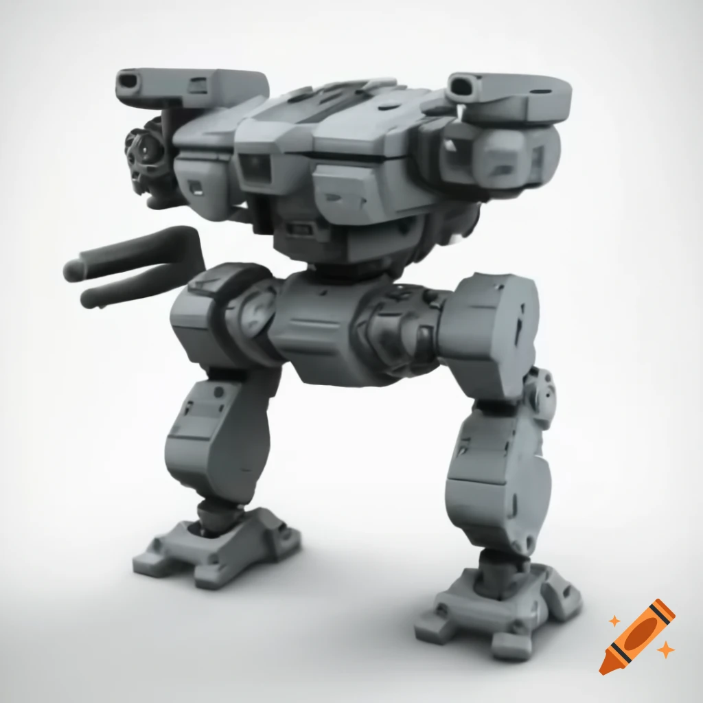 Concept art of a mech inspired by Battletech and Mechwarrior on white ...