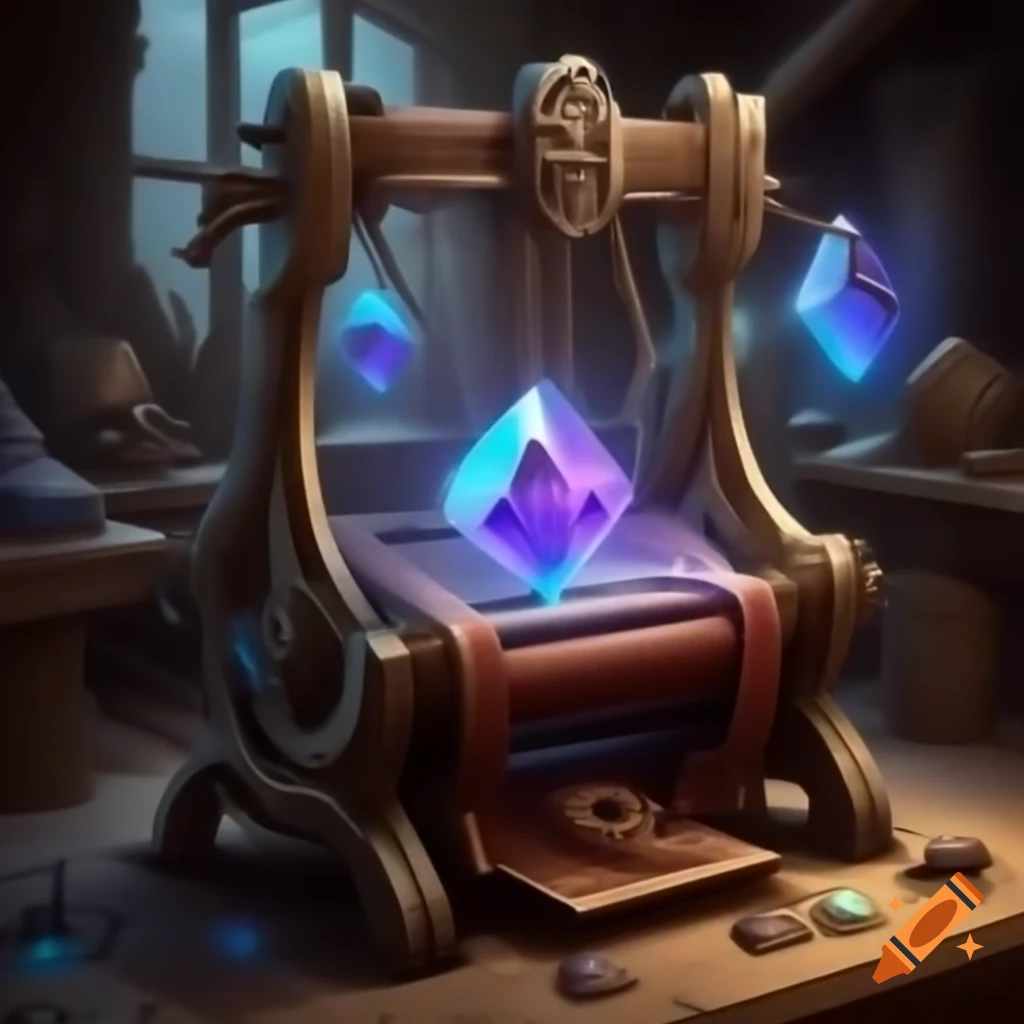 Concept of a magical cradle tool for crafting pocket dimensions in a ...