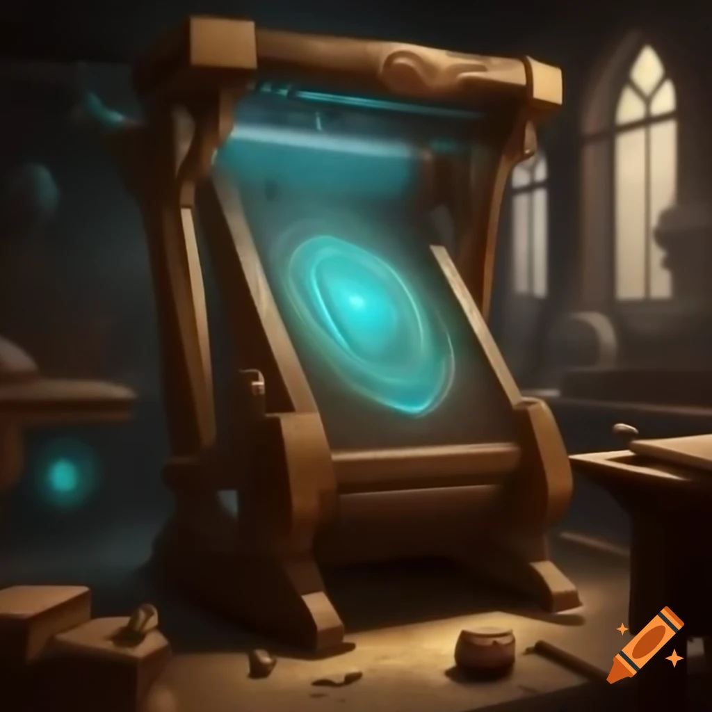 Concept of a magical cradle tool for crafting pocket dimensions in a ...