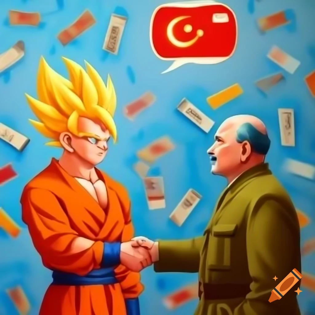 Vibrant mural blending Soviet symbolism and anime with Lenin and Goku ...
