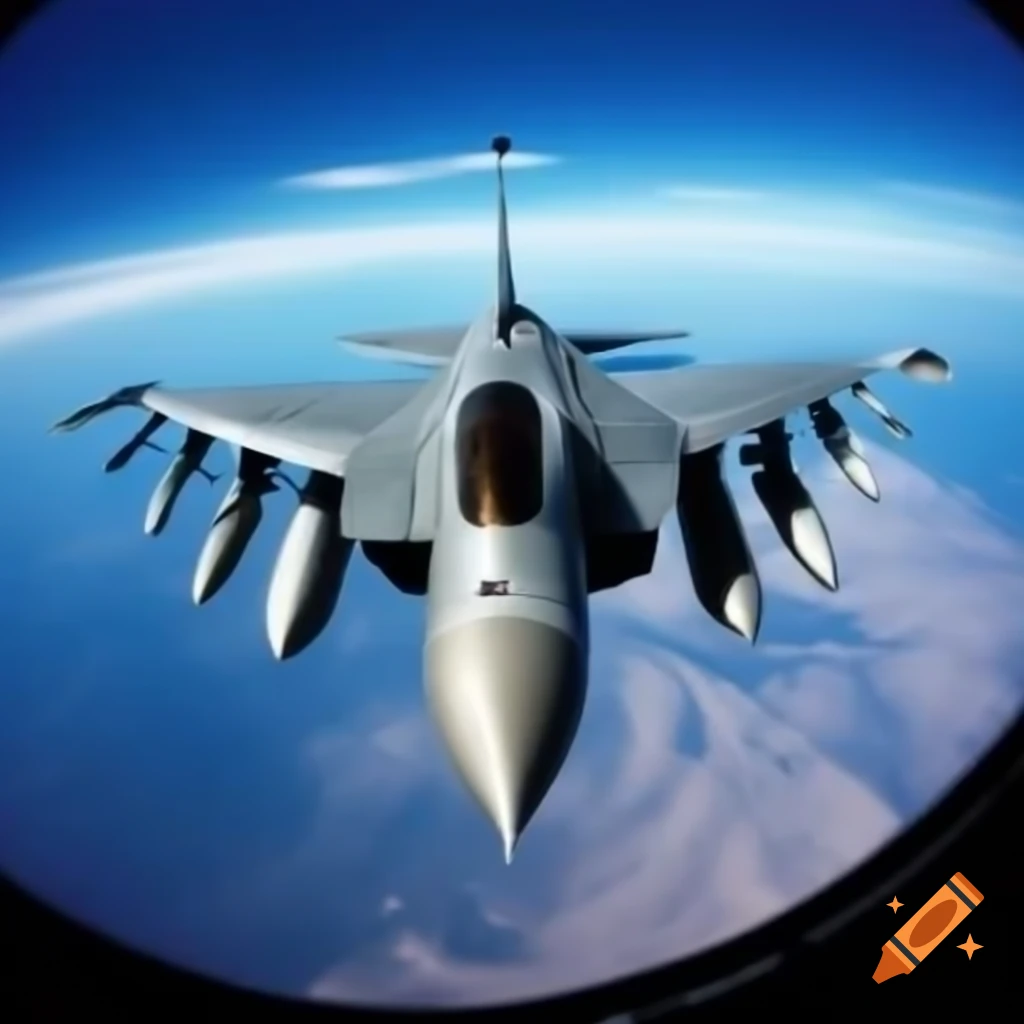 Fighter jet in flight on Craiyon