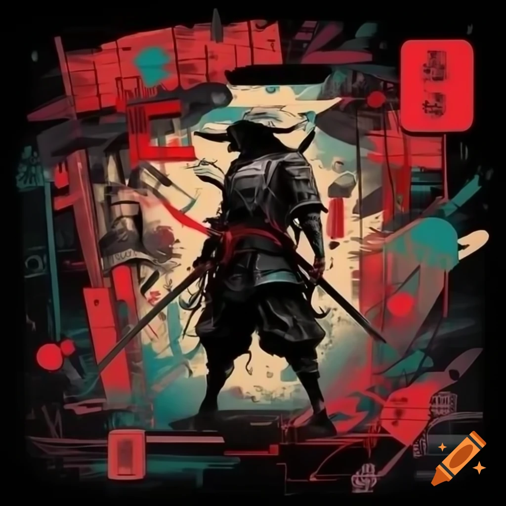 Vibrant youtube channel cover for 'italian samurai' featuring modern ...