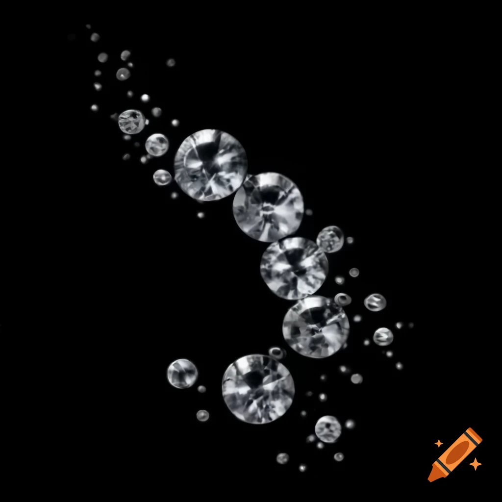 White diamonds falling on black background on Craiyon