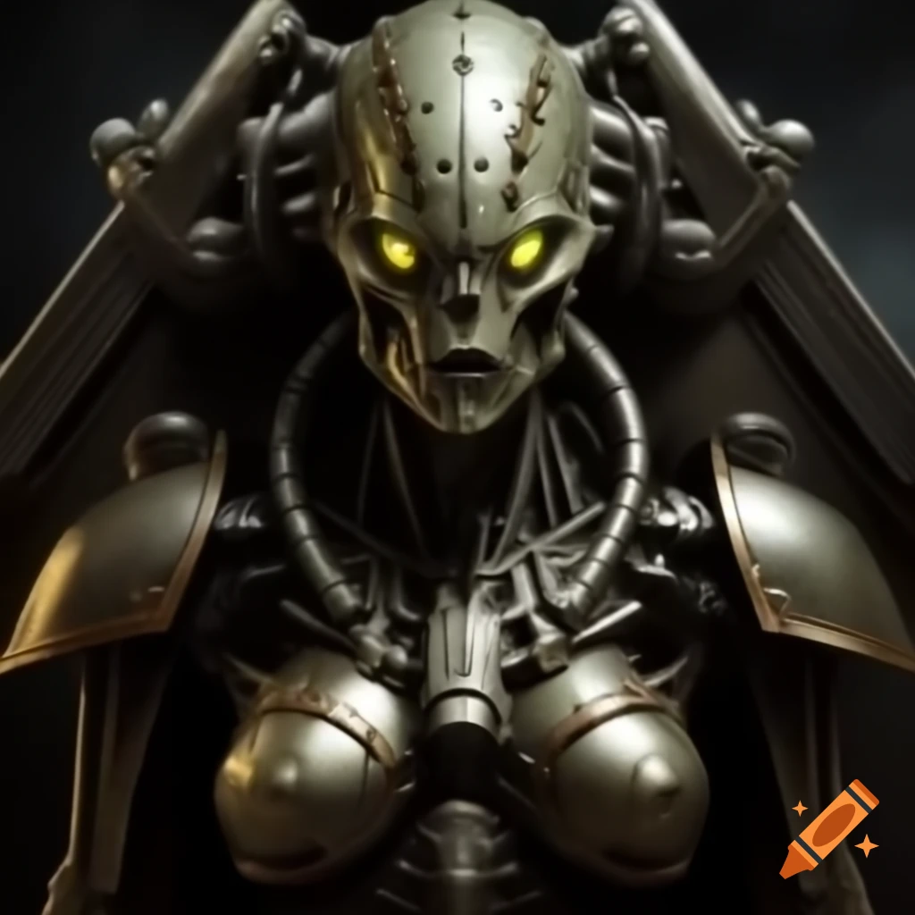 Female alien terminator tyranid from warhammer universe on Craiyon