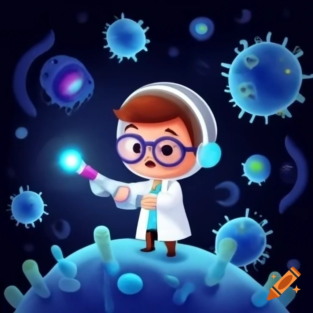 Cute prince scientist using confocal microscopy to explore magical ...