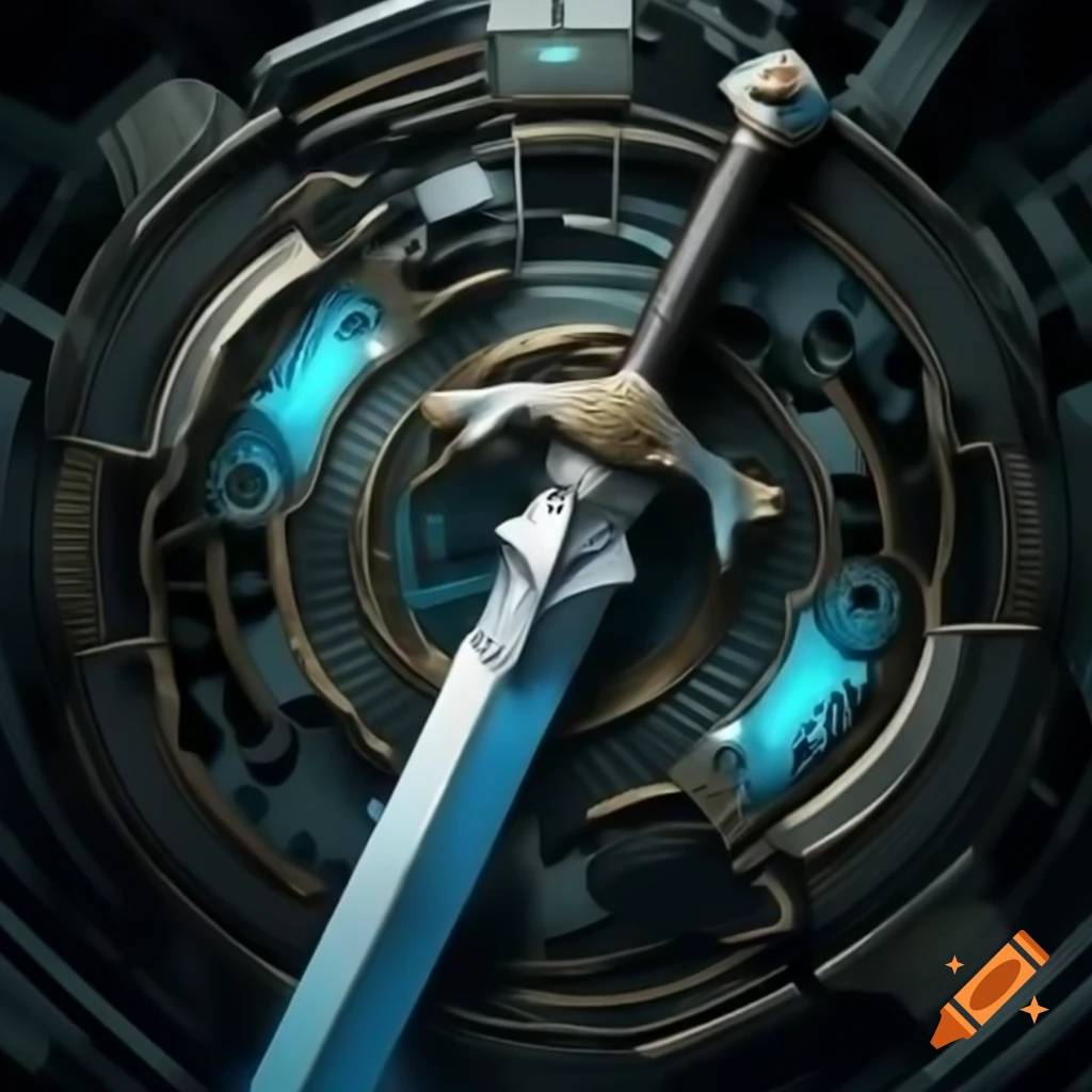 Double edged sword symbolizing AI and innovative technology on Craiyon