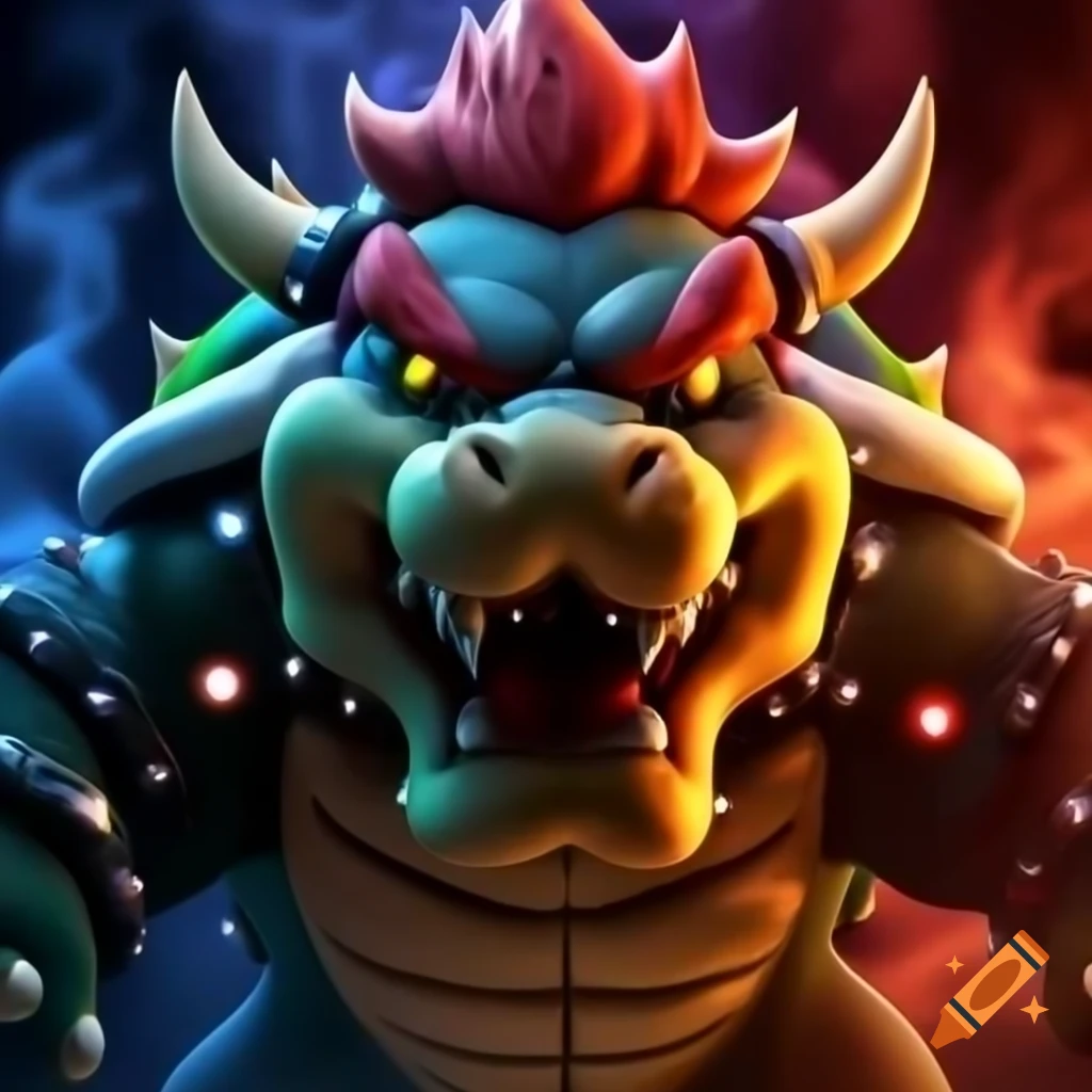 Abstract representation of an evil character with rainbow smoky effects ...