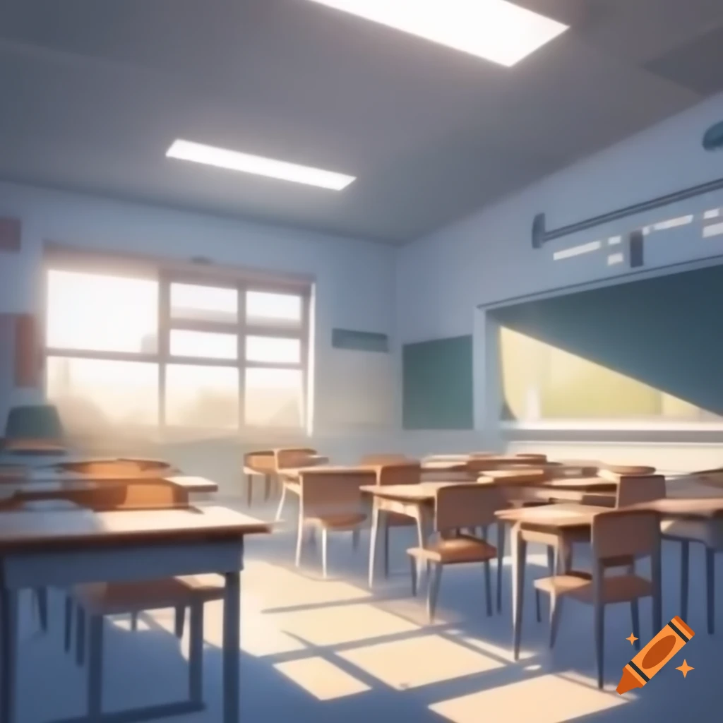 Sketchy digital drawing of a classroom environment for tracing on Craiyon