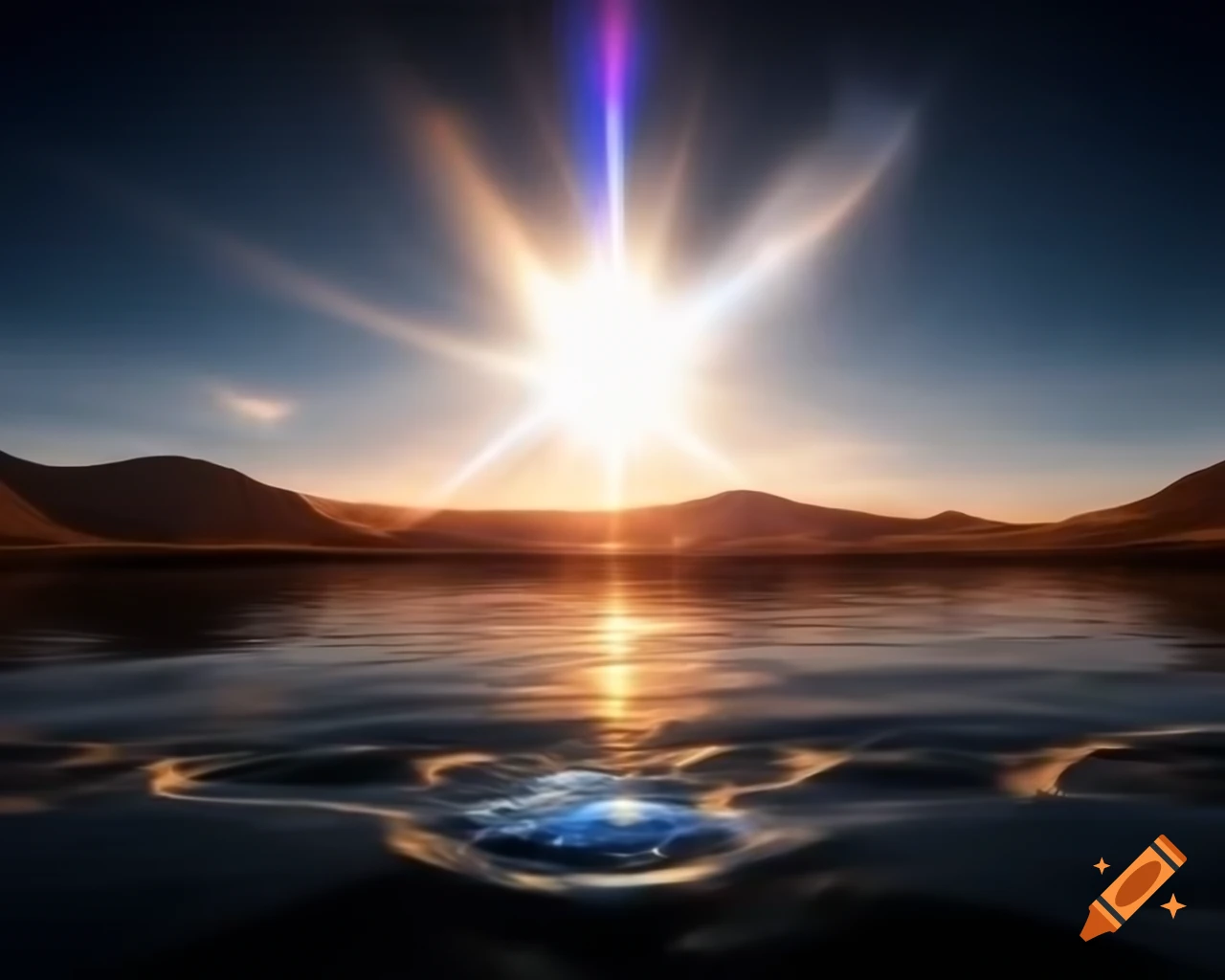 Heavenly firmament depiction with evening and morning scenery on Craiyon