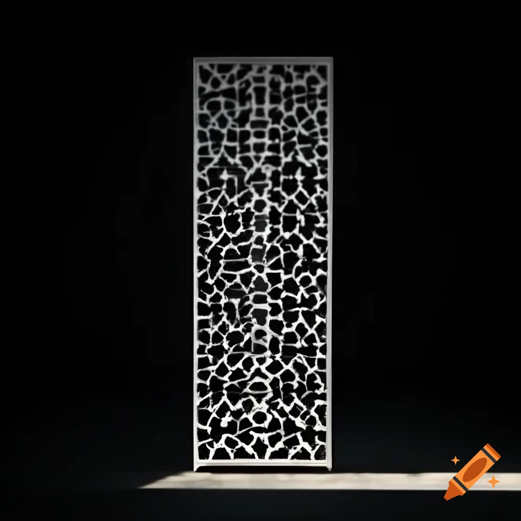 Detailed mashrabiya screen in minimalist design with arabesque motifs ...