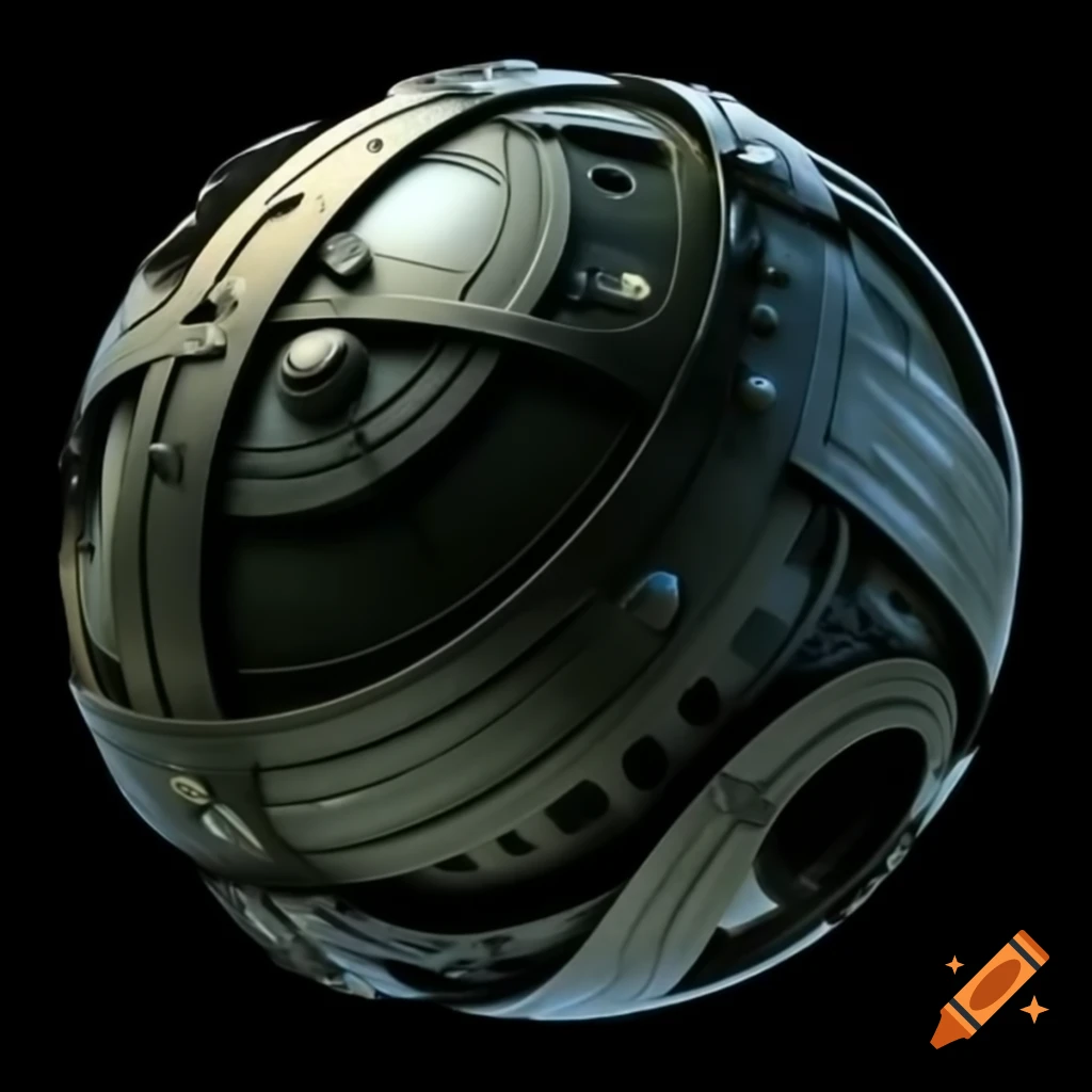 Dark mechanical sphere inspired by alien and h.r. giger style on Craiyon