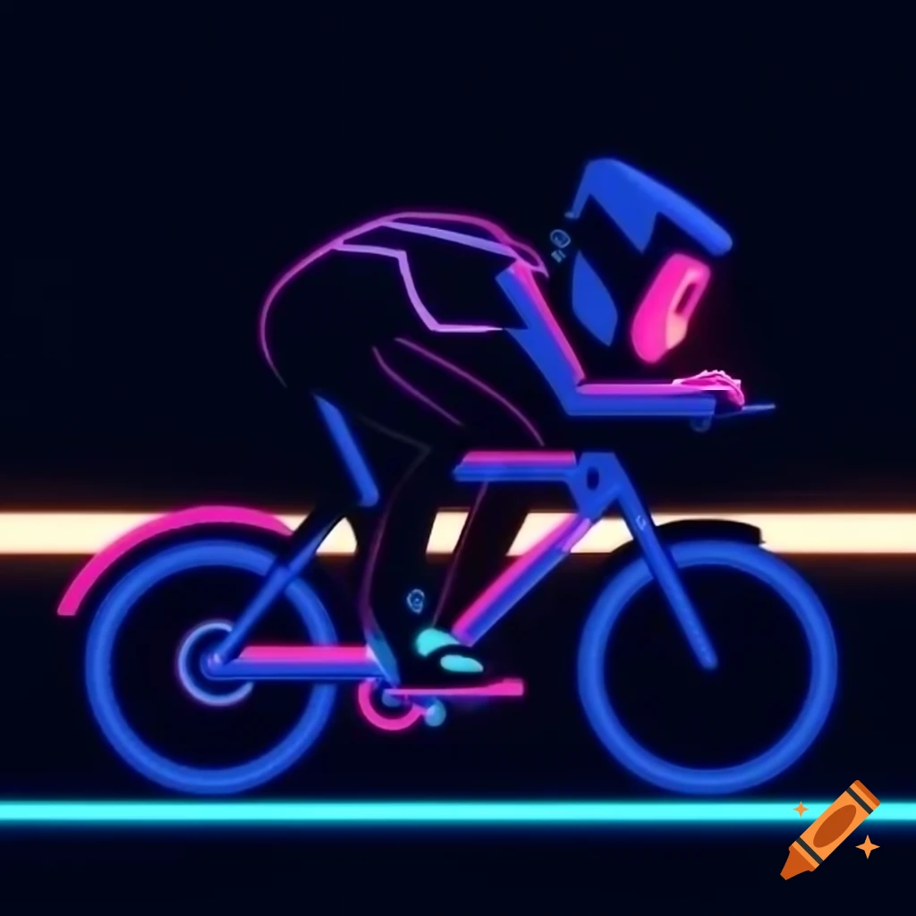 Tron-like bike ridden by character from Full Throttle video game on Craiyon