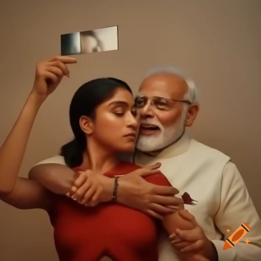 Narendra Modi in attire resembling a woman dancing on Craiyon