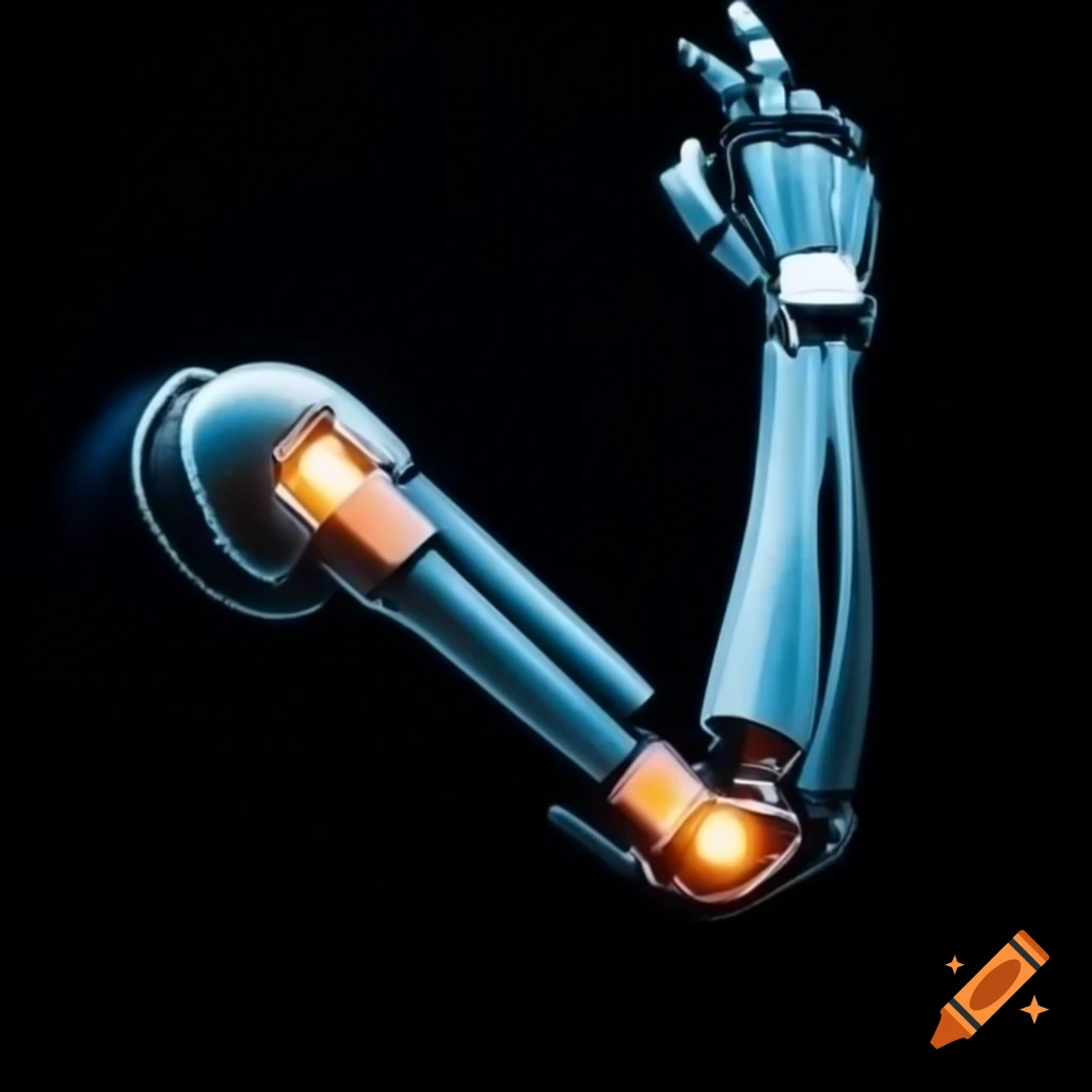 Prosthetic arm equipped with led technology on Craiyon
