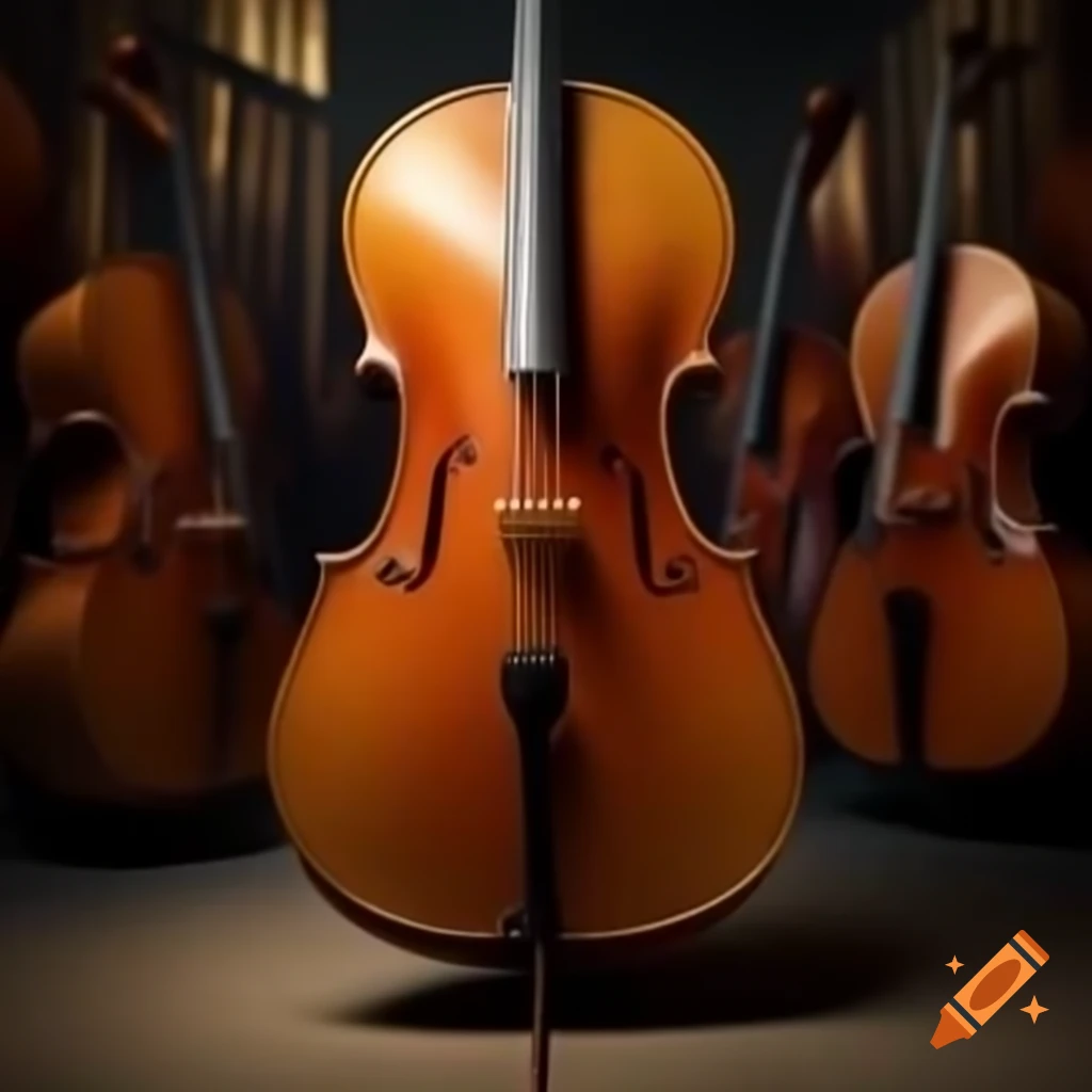 Cello instrument displayed elegantly on Craiyon