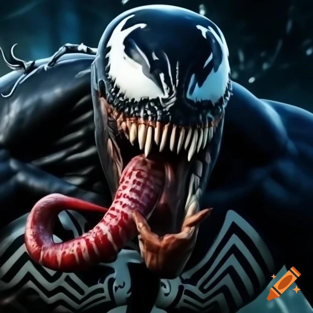 Realistic black and white bookmark featuring angry venom from marvel on ...