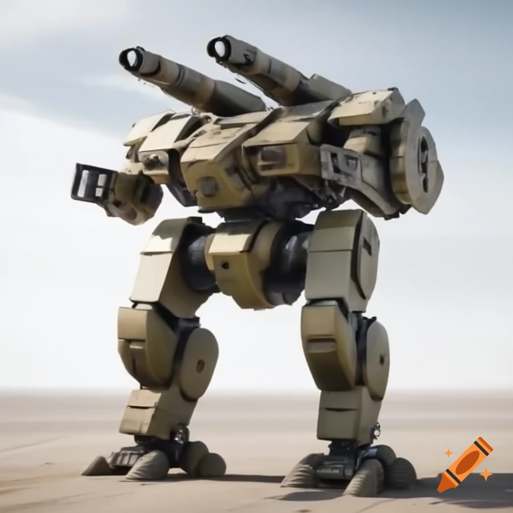 Nimble recon mech with missile pods and arm cannons on white backdrop ...