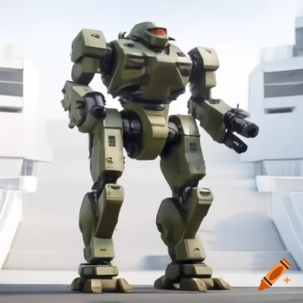 Nimble recon mech with missile pods and arm cannons on white backdrop ...