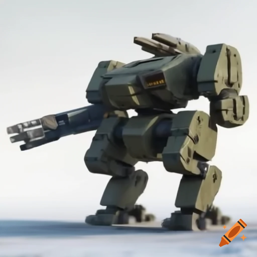 Mech equipped with missile launchers on white background on Craiyon