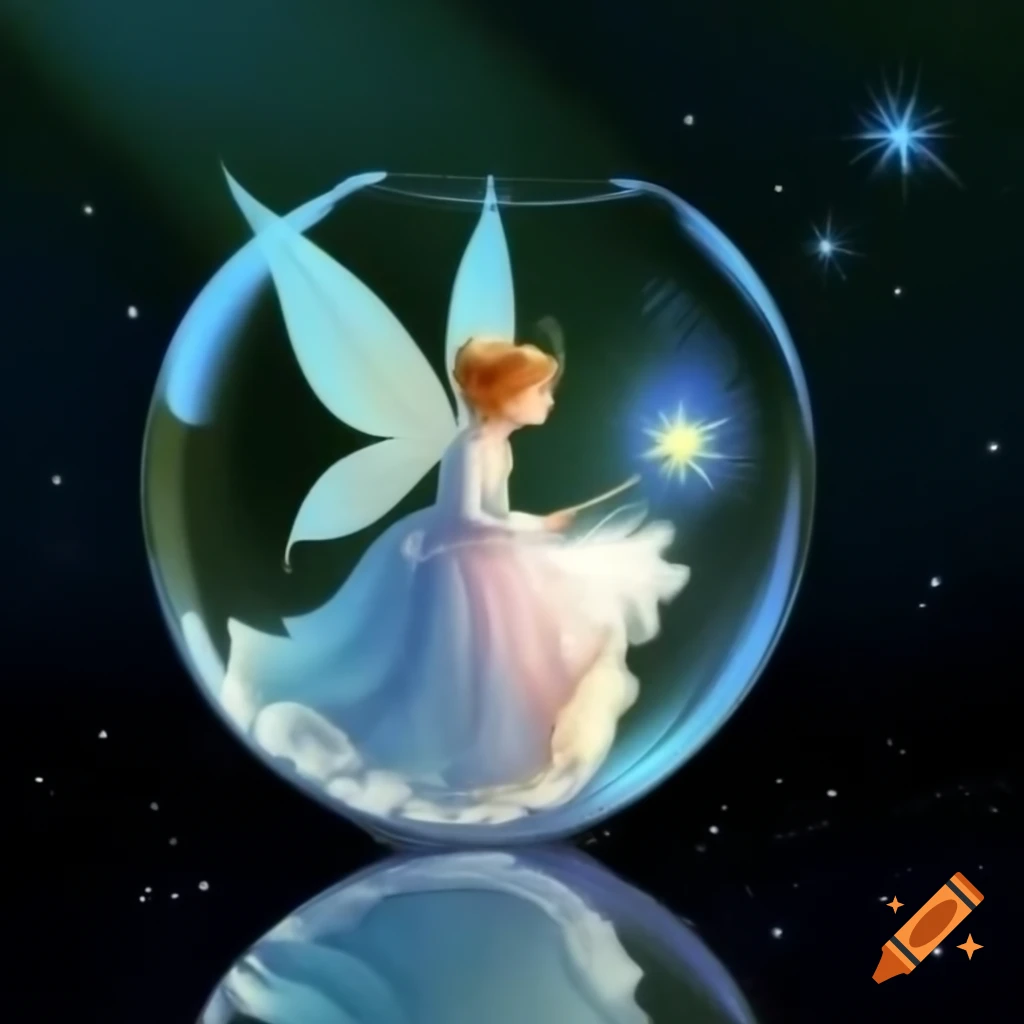 Three fairies in Victorian gowns capturing star reflections from a lake ...