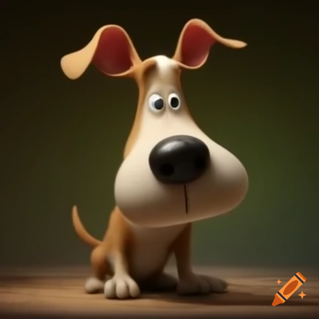 Cartoon puppy detective investigating with keen focus on Craiyon