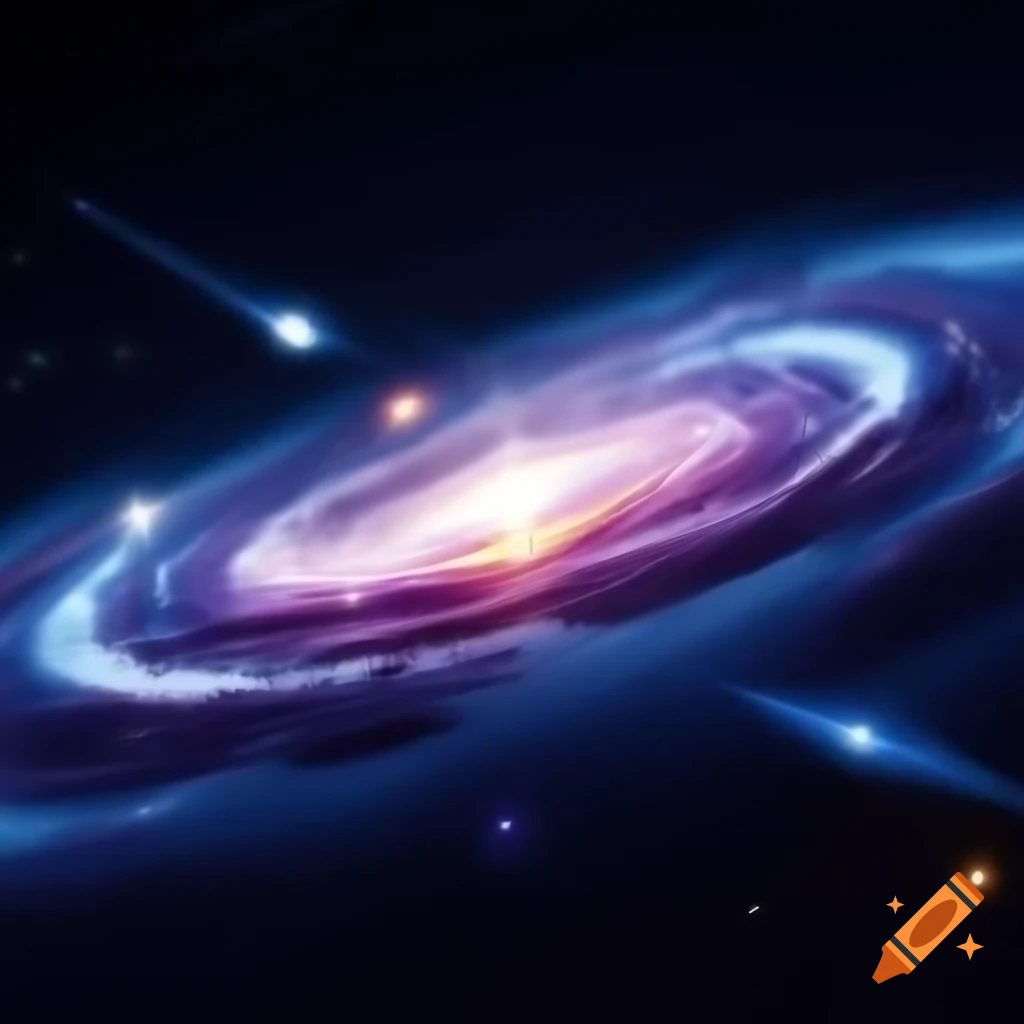 Space-themed visualization of tachyons traveling faster than light with ...