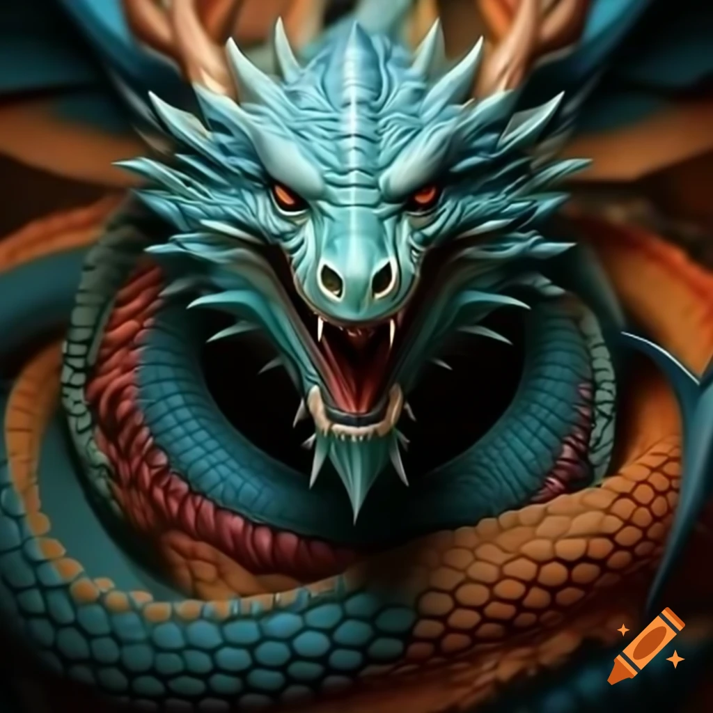 Ancient dragon with shimmering scales inspired by west african folklore ...