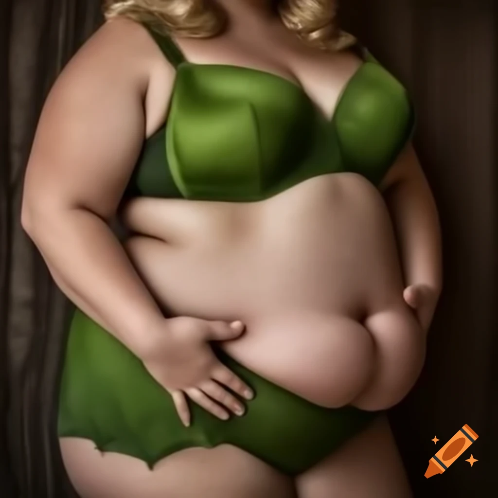 Plus size elf woman with blonde hair, full-body view on Craiyon