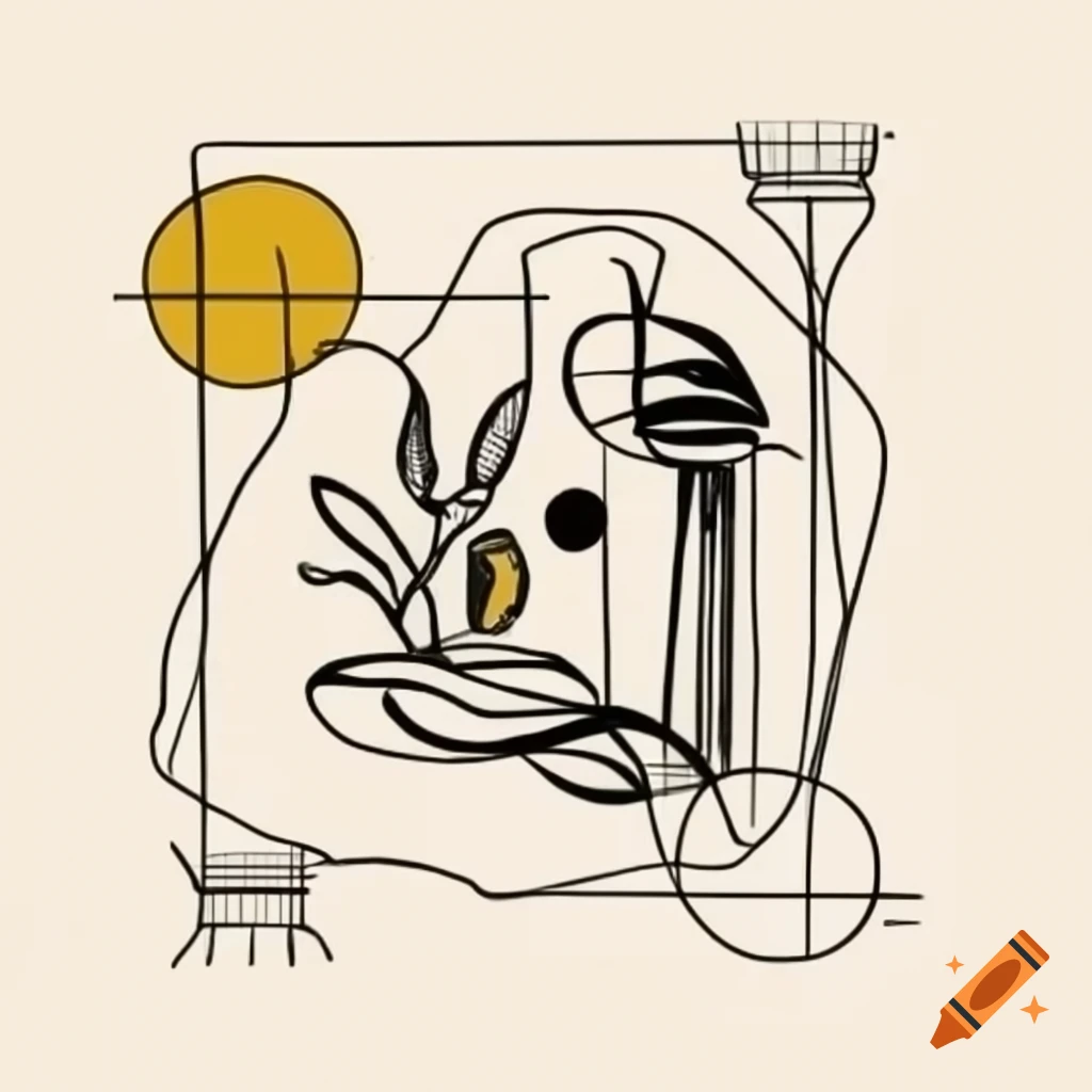 Minimalist Picasso-style logos with bold abstract lines and hand-drawn ...